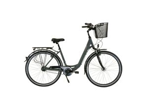 4260471753584 - HAWK City Wave Deluxe Plus Grey inkl Tasche - Damen 28 Zoll - Leichtes Fahrrad mit 7-Gang Shimano Nabenschaltung Felgenbremse & Nabendynamo