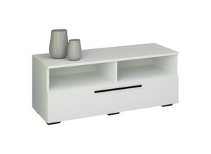 4051814422195 - Holz TV Lowboard Möbel Fernsehschrank Tisch Konsole Fernsehtisch Arila L (Farbe Weiß)