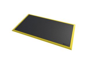 0662641944213 - NOTRAX Anti-Ermüdungsmatte Diamond Flex™ Nitrile 1630 x 970 mm mit 3 gelben Kantenleisten schwarz