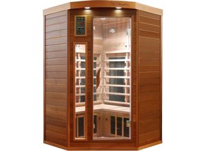 4251575100237 - Infrarotkabine Infrarotsauna lakefield pro Zeder inkl Vollspektrumstrahler für 1-2 Personen - LED-Farblicht - Wärmekabine mit Radio Bluetooth 120