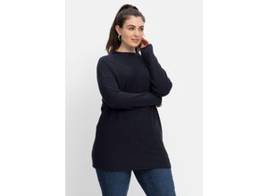 4063136573646 - Große Größen Pullover mit Stehkragen in flauschiger Qualität nachtblau Gr48 50