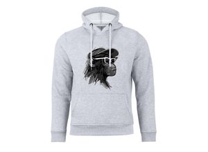 4250515195906 - Cotton Prime® Kapuzensweatshirt mit Affenmotiv - Cool Monkey mit Brille