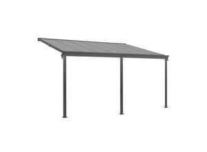 4260565526315 - Terrassendach Borneo 55 x 3 m Aluminium mit Doppelstegplatten Terrassenüberdachung Dunkelgrau