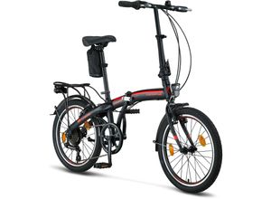 4260647780659 - Licorne Bike Conseres Premium Falt Bike in 20 Zoll - Fahrrad für Herren Jungen Mädchen und Damen - Shimano 6 Gang-Schaltung - Hollandfahrrad Zoll20 FarbeSchwarz Rot