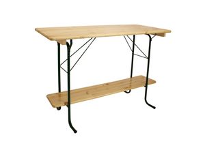 4050747014613 - Stehtisch BAMBERG 113cm klappbar Metall + Holz lackiert mit Fuss-Stütze