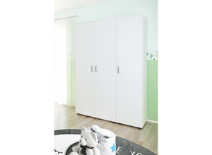 4260347792440 - nonjoo Babyzimmer Lunis Kleiderschrank 3-trg mit Fachböden Kleiderstange und Wäschefächern