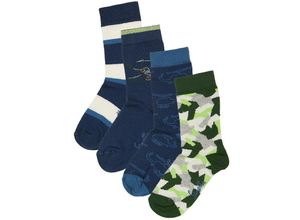 4053657693046 - ewers - Socken CAMOUFLAGE 4er-Pack in blau grün Gr23-26