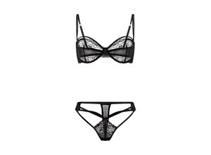 0017036819476 - Rough Romance BH & G-String Set - Schwarz