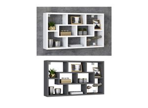 4051814421013 - Holzregal hängend platzsparendes Regal Maße H 48 x B 85 x T 16 cm Elegantes Regal hängend Aufbewahrungsregal Bücherregal Wandboard - Opila