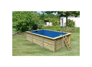 4010090236360 - Karibu Rechteckiger kdi Massivholz Pool 350 x 530 cm Pool Leitern und Zubehör inklusive