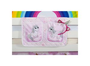 4251105962687 - TiCAA Kinder Bett-Tasche Einhorn Rainbow für Hoch- und Etagenbetten