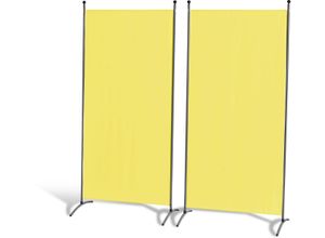 4001827478788 - 2 Stück Stellwand 85x180cm Gelb Paravent Raumteiler Trennwand Sichtschutz