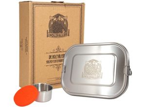 4250862914564 - Holzfällerbox Brotdose mit extra Silikonring und Saucenbehälter 1400ml Lunchbox - Camping Wandern Sn