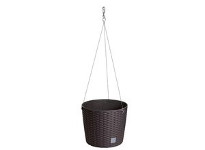 5905197967240 - Powertec Garden 2 in 1 Hängetopf in Rattanoptik Braun - 2er Set