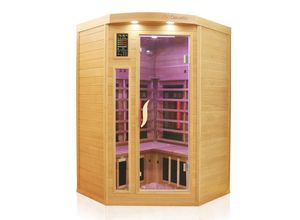 4251575100299 - Infrarotkabine Infrarotsauna lakefield pro Zeder inkl Vollspektrumstrahler für 1-2 Personen - LED-Farblicht - Wärmekabine mit Radio Bluetooth 120