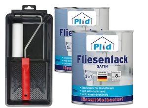 4066056002135 - Fliesenlack Größe 15l - Lackierset Farbe Weiß - Seidenglänzend - Weiß - Seidenglänzend - Plid