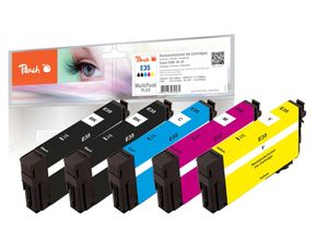 7640173439165 - E35 5 Druckerpatronen (2*bk c m y) ersetzt Epson No 35 T3581*2 T3582 T3583 T3584 für zB Epson WorkForce Pro WF -4720 DWF (wiederaufbereitet)