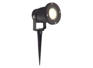 4004353189852 - BRILLIANT Lampe Janko LED Außenerdspieß 32cm schwarz 1x LED-PAR51 GU10 3W LED-Reflektorlampe inklusive 250lm 3000K IP-Schutzart 44 - spritzwassergeschützt Energiesparend und langlebig durch