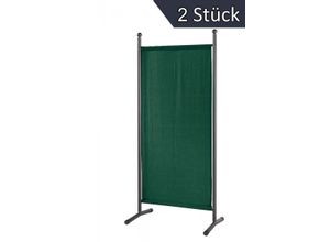 4001827478719 - 2 Stück Stellwand 85x180cm Grün Paravent Raumteiler Trennwand Sichtschutz