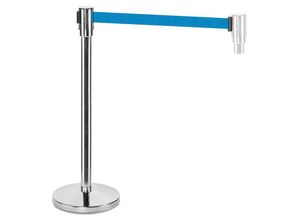 4052293724237 - Personenleitsystem Ständer Edelstahl Gurt blau Ständer ØxH 360x915 mm Gurt BxH 1800x47 mm