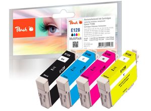 7640148551939 - E128 4 Druckerpatronen (bk c m y) ersetzt Epson T1285 C13T12854010 für zB Epson Stylus SX 125 Epson Stylus SX 425 W Epson Stylus SX 435 W (wiederaufbereitet)