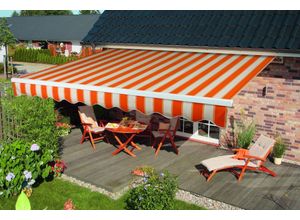 4014922224082 - Spettmann Offene-Markise BASIS ca 400 x 300 cm - Weiß Orange