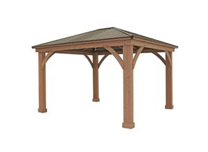 0628222129417 - Holzpavillon Devon 12x14 Natur braun 365x427x3175 cm