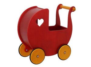 5708062888035 - MOOVER Toys - Dänischer Designer Holz-Puppenwagen (rot)   dolls pram red