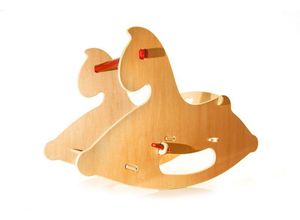 5708062688888 - MOOVER Toys - Schaukelpferd aus Holz (natur)   rocking horse