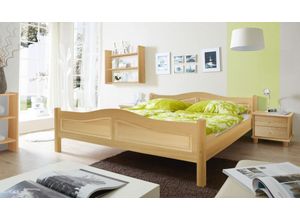 4250393855848 - TiCAA Massivholz Doppelbett Einzelbett Rita Kiefer Natur