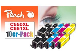 7640182386955 - C550 XL 10 Druckerpatronen XL (2*bk bkph c m y) ersetzt Canon PGI-550XL CLI-551XL für zB Canon Pixma IP 7250 Canon Pixma IP 8750 (wiederaufbereitet)