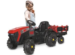 4042774465339 - JAMARA-460895-Ride-on Traktor Super Load mit Anhänger rot 12V