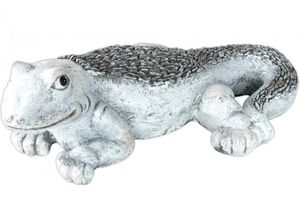 4057984009549 - KYNAST Gartenfigur Eidechse 47 x 30cm Steinoptik Beet braun grau