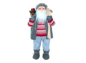 4057984008597 - X-mas Art Collection - Weihnachtsmann 80 cm mit Brille Skier & Sack Santa Claus - Rot