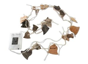 4036812014269 - X-mas Art Collection - Lichterkette 20 led mit Naturholz Glocken Batteriebetrieb - Transparent braun