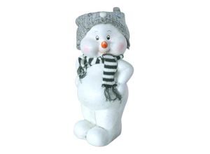 4052304223353 - Glitzer Figur Schneemann stehend mit Mütze & Schal Imposant