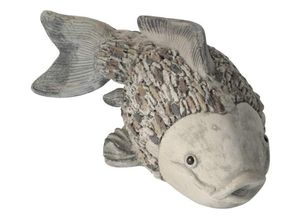 4057984011184 - Kynast Garden - Steinfigur Fisch 36 cm Koi Deko Gartenfigur Polystone Steinoptik - Mehrfarbig