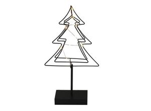 4057984005992 - X-mas Art Collection - Weihnachtsbaum Metallbaum 10LED schwarz mit Timer - Grau