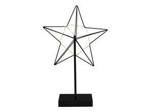 4052304230917 - X-mas Art Collection - Weihnachtsstern Metallstern 10LED schwarz mit Timer - Grau