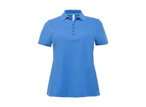 4061303492776 - Große Größen Poloshirt mit kurzem Arm in Piqué-Qualität azurblau Gr52 54