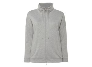 4061303503663 - Große Größen Sweatjacke mit Stehkragen und Bindeband hellgrau meliert Gr48 50