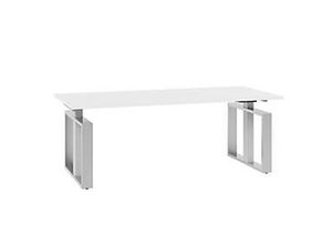 4250510804346 - Schreibtisch QUANDOS BOX Kufengestell Rechteck B 2000 x T 900 x H 720 - 820 mm weiß