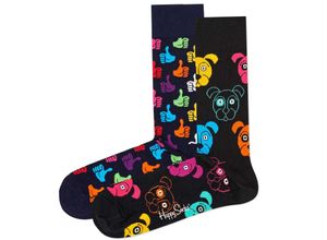 7333102558012 - HAPPY SOCKS Socken Classic Dog 2er-Pack Print schwarz 36-40