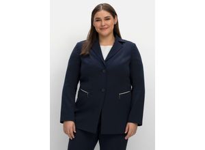 4063136695898 - Große Größen Blazer mit Reißverschluss-Taschen nachtblau Gr52