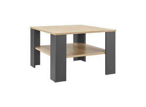 4260565526537 - Couchtisch mit Ablage 60x60x40 cm - Holz pflegeleicht robust - Moderner Beistelltisch für Zeitschriften & Fernbedienung - Grau   Holzoptik - Juskys