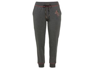 4061303816954 - Große Größen Joggpants mit Stickerei und Gummizugbund anthrazit meliert Gr46