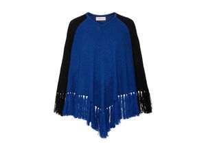 4054697615548 - Große Größen Poncho im Farbmix royalblau Gr3