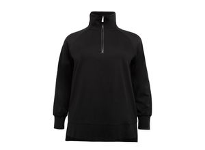 4061303815759 - Große Größen Sweatshirt mit seitlichen Schlitzen schwarz Gr52 54