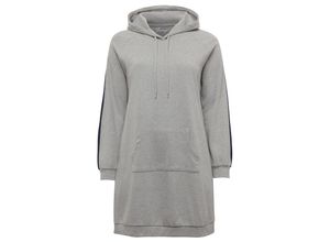 4061303785632 - Große Größen Sweatkleid mit Kapuze grau meliert Gr56 58