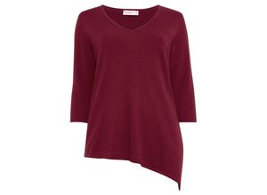 4061303093300 - Große Größen Pullover mit asymmetrischem Saum bordeaux Gr56 58